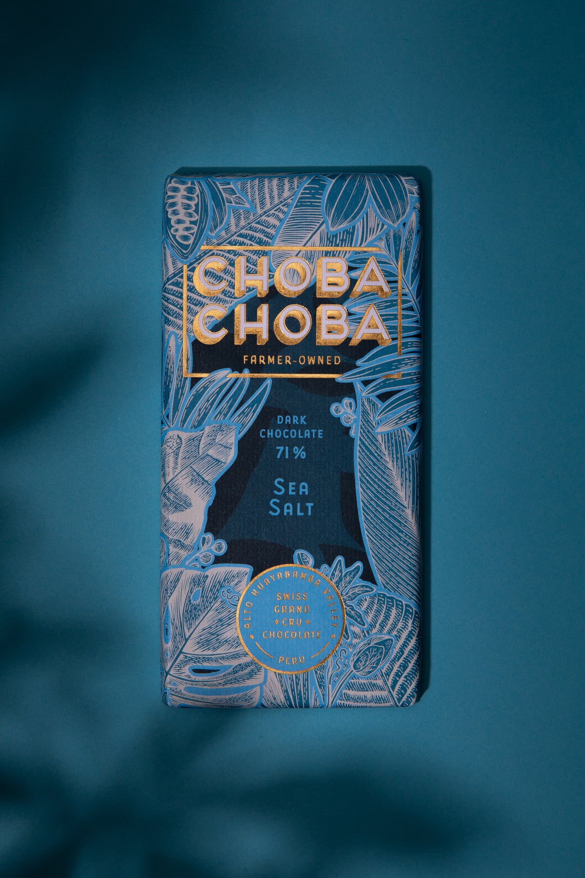 Portrait der Choba Choba Tafel Schokolade mit Sea Salt